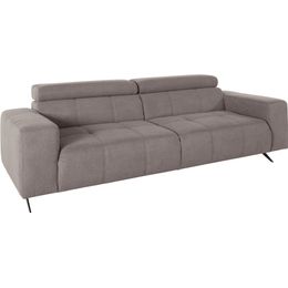 2-Sitzer DOMO collection "Trento, mit Kufenfu&szlig; oder Einzelfu&szlig;", grau (stone), B:238cm H:79cm T:104cm, 100% Polyester, Sofas, 2-Sitzer, wahlweise mit Kopfteilverstellung und in zwei Gr&ouml;&szlig;en erh&auml;ltlich