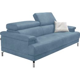 2,5-Sitzer Egoitaliano "Soul, Design und Sitzkomfort auf hohem Niveau, tolle Details", blau (hellblau), B:200cm H:76cm T:106cm, Luxus-Micofaser Lederoptik (100% Polyester) ist ein neues technisches Gewebe mit einem visuellen und taktilen Aspekt, der dem Nubuk sehr nahe kommt, mit innovativen Eigenschaften. Seine au&szlig;erordentliche Weichheit kommt von einem exklusiven Produktionsprozess, der Unreinhe