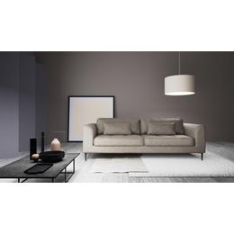 3-Sitzer Trendmanufaktur "Luzi, gem&uuml;tlich elegant, tolle Detailverarbeitung, Steppung im Sitz", grau (cloud gray), B:220cm H:80cm T:99cm, 100% Polyester, Sofas, 3-Sitzer, wahlweise mit Schlaffunktion und Bettkasten, inklusive Nierenkissen
