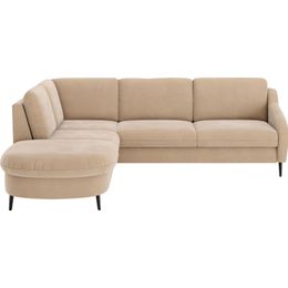 Sit & More Ecksofa SIT & MORE "Soul L-Form", braun (macciato), B:257cm H:90cm T:239cm, 100% Polyester, Sofas, Ecksofa, wahlweise mit Bettfunktion und Bettkasten oder Schubkasten