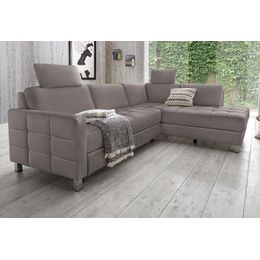 Sit & More Ecksofa SIT & MORE "Pablo L-Form", grau (elefant), B:233cm H:78cm T:196cm, Struktur fein (100% Polyester);Struktur (100% Polyester), Sofas, Ecksofa, wahlweise mit Bettfunktion