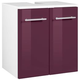 Waschbeckenunterschrank Welltime "Venedig", lila (aubergine, wei&szlig;), B:50cm H:53cm T:34cm, Schr&auml;nke, Waschbeckenunterschrank, Badm&ouml;bel in verschiedenen Farben erh&auml;ltlich