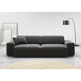 Big-Sofa Home Affaire "Glimminge auch in Breitcord, Feincord + Easy care-Bezug", grau (anthrazit), B:254cm H:71cm T:101cm, 95% Polyester, 5% Nylon, Sofas, Big-Sofa, besondere Kedern&auml;hte Zierkissen