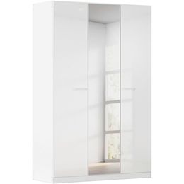 Dreht&uuml;renschrank Rauch "Kleiderschrank Schrank Garderobe TOPSELLER OTELI inkl. Inneneinteilung", wei&szlig; (alpinwei&szlig;, hochglanz wei&szlig;), B:136cm H:210cm T:54cm, Holzwerkstoff, Schr&auml;nke, Dreht&uuml;renschrank, mit zus&auml;tzlichen Einlegeb&ouml;den, optional mit Spiegel MADE IN GERMANY