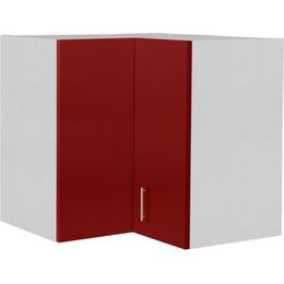 Wiho-K&uuml;chen Eckh&auml;ngeschrank WIHO K&Uuml;CHEN "Kiel", rot (front: burgund, korpus: steel grau), B:60cm H:56,5cm T:35cm, Schr&auml;nke, Eckh&auml;ngeschrank, 60 cm breit