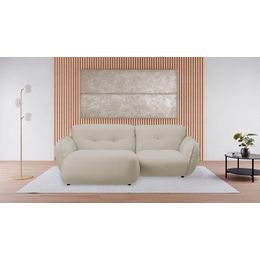 Ecksofa BETYPE "Be Fluffy", beige (cream), B:269cm H:87cm T:184cm, 100% Polyester, Sofas, Ecksofa, Softes Sitzgef&uuml;hl, moderne Kedernaht, hochwertiger Bezug