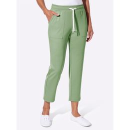 Jerseyhose Casual Looks, Damen, Gr. 36, Normalgr&ouml;&szlig;en, eucalyptus, 76% Polyester, 20% Viskose, 4% Elasthan, unifarben, Hosen Jerseyhose