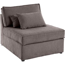 Sofa-Mittelelement OTTO HOME "Florid", grau (taupe), B:80cm H:75cm T:100cm, Baumwollmix (60% Baumwolle/40% Leinen);Struktur fein (100% Polyester);Samtoptik (100% Polyester);Samtvelours (100% Polyester);Struktur (100% Polyester);Struktur recycelt (100% recyceltes Polyester), Polsterelemente, Sofa-Mittelelement, als Teil eines Modulsofas,, fester Sitzkomfort, auch in Cord