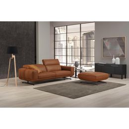2,5-Sitzer Egoitaliano "Gloria, super bequem und hochwertige Verarbeitung, edles Design", braun (cognac), B:236cm H:96cm T:109cm, Luxus-Micofaser Lederoptik (100% Polyester) ist ein neues technisches Gewebe mit einem visuellen und taktilen Aspekt, der dem Nubuk sehr nahe kommt, mit innovativen Eigenschaften. Seine au&szlig;erordentliche Weichheit kommt von einem exklusiven Produktionsprozess, der Unrein