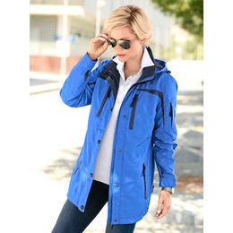 Funktionsjacke Casual Looks, Damen, Gr. 40, blau (mittelblau), 100% Polyester, unifarben, Jacken Funktionsjacke