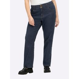 Bequeme Jeans sheego, Damen, Gr. 58, Normalgr&ouml;&szlig;en, dunkelblau, 99% Baumwolle, 1% Elasthan, unifarben, lang, Jeans Bequeme Jeans