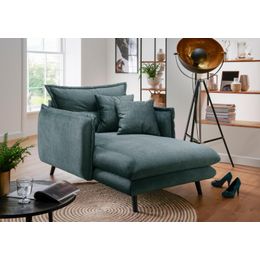 Loveseat Home Affaire "Lazio", blau (ocean), B:111cm H:101cm T:167cm, 100% Polyester, Sessel, Loveseat, moderner Sessel mit einer bequemen Polsterung, 2 Stk. Zierkissen