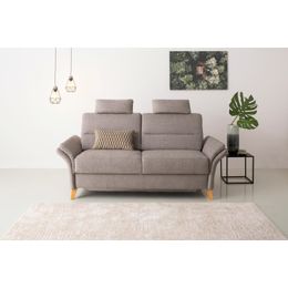 3-Sitzer Home Affaire "Westerland", braun (latte), B:186cm H:90cm T:89cm, 100% Polyester, Sofas, 3-Sitzer, Federkern-Polsterung. wahlweise mit Armlehnfunktion