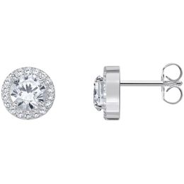 Paar Ohrstecker Thomas Sabo "Schmuck Silber 925 Ohrringe Halo", silber (silberfarben, kristallwei&szlig;, kristallwei&szlig;), Ohrringe, Damen, 9mm, Silber 925 (recycelt), Paar Ohrstecker, mit Zirkonia (synth.)