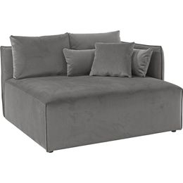 Ottomane OTTO HOME "N&ouml;re", grau (hellgrau), B:138cm H:86cm T:128cm, 100% Polyester, Sofas, Ottomane, kurzes Lounge-Modul - zum Zusammenstellen, Breite 138 cm, Tiefe 128 cm
