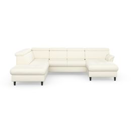 Sit & More Wohnlandschaft SIT & MORE "Marano U-Form", beige (creme), B:304cm T:216cm, 98% Polyester, 2% Polyamid, Sofas, Wohnlandschaft, inklusive Kopfteilverstellung, wahlweise mit Bettfunktion, Bettkasten