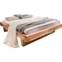 Massivholzbett Home Affaire "Ultima, hohe Belastbarkeit, Futonbett ohne Kopfteil", beige (natur), B:158cm L:218cm, Betten, Massivholzbett, aus Eiche oder Fichte, FSC-zertifiziert, in vielen Breiten