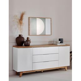 Sideboard Jahnke "LIBRE", braun (kerneiche, wei&szlig;), B:160cm H:77,4cm T:39cm, Holzwerkstoff, Sideboards, Sideboard, Breite ca. 160 cm