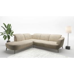 Sit & More Ecksofa SIT & MORE "Zoe", beige (sand), B:300cm H:87cm T:267cm, 100% Polyester, Sofas, Ecksofa, ink.Sitztiefenverstellung, wahlweise mit Kopfteilverstellung