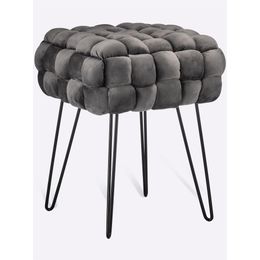 Hocker, grau, B:37cm H:45cm T:37cm, Hocker, Hocker