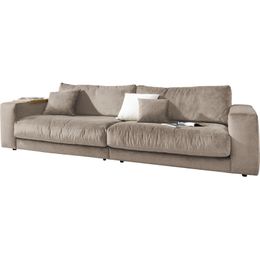 Big-Sofa 3C CANDY "Enisa II", grau (taupe), B:290cm H:86cm T:127cm, 85% Polyester, 15% Viskose, Sofas, Big-Sofa, incl. 1 Flatterkissen, Wahlweise mit Flecken-Schutz-Bezug Easy care