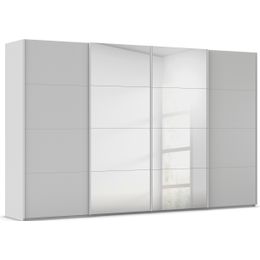Schwebet&uuml;renschrank Rauch "Kleiderschrank Schrank Garderobe Schlafzimmerschrank SCALE-FYRA", grau (seidengrau, griffleisten seidengrau), B:360cm H:223cm T:68cm, Holzwerkstoff, Schr&auml;nke, Schwebet&uuml;renschrank, edle viergeteilte T&uuml;ren mit Spiegel und vielen Farben MADE IN GERMANY