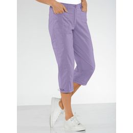 Caprihose Casual Looks, Damen, Gr. 52, Normalgr&ouml;&szlig;en, lila (flieder), 98% Baumwolle, 2% Elasthan, unifarben, 3/4-L&auml;nge, Hosen Caprihose