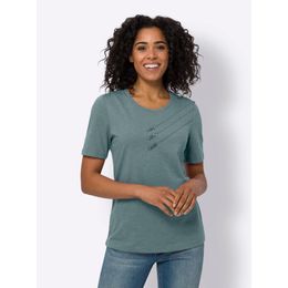 Kurzarmshirt Classic Basics "Kurzarm-Shirt", Damen, Gr. 56, gr&uuml;n (jade, meliert), 50% Baumwolle, 50% Polyester, meliert, Shirts Kurzarmshirt