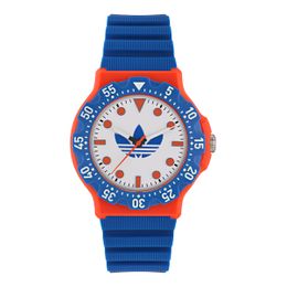 Quarzuhr adidas originals "DISCOVERER TWO", blau, Armbanduhren, Damen, Quarzuhr, Armbanduhr, Herrenuhr, Damenuhr, Silikonarmband, Leuchtzeiger
