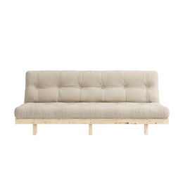 Schlafsofa Karup Design "Lean 200 Schlafsofa, G&auml;stebett, Sofa mit Futonmatratze", beige, B:200cm H:73cm T:100cm, Bezug: 80% Baumwolle, 20% Polyester, Sofas, Schlafsofa, Inkl. Futonmatratze, Liegefl&auml;che 130x200 cm, FSC zertifizierte Kiefer