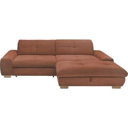 Ecksofa "SO 1200 inkl. Sitztiefen- & R&uuml;ckenverstellung f&uuml;r hohen Sitzkomfort", orange (gelb orange gct 707), B:276cm H:89cm T:198cm, 100% Polyester, SET ONE BY Musterring, Sofas, Ecksofa, wahlweise mit Bettfunktion und Stauraum, L-Form, auch in Cord Bezug