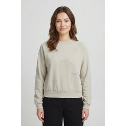 Sweatshirt Only "ONLCAMA L/S RHINESTONE O-NECK SWT", Damen, Gr. XS, pumice stone detail:bow, Sweatware, Obermaterial: 60% Baumwolle, 40% Polyester, bedruckt, regular fit, Rundhals, Rippb&uuml;ndchen, Sweatshirts Sweatshirt