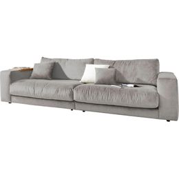 Big-Sofa 3C CANDY "Enisa II", grau (light, grau), B:290cm H:86cm T:127cm, 85% Polyester, 15% Viskose, Sofas, Big-Sofa, incl. 1 Flatterkissen, Wahlweise mit Flecken-Schutz-Bezug Easy care