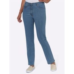 5-Pocket-Jeans Casual Looks, Damen, Gr. 40, Normalgr&ouml;&szlig;en, blau (blau, bleached), 98% Baumwolle, 2% Elasthan, unifarben, lang, Jeans 5-Pocket-Jeans