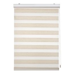 Doppelrollo Liedeco "Duo-Rollo mit Blende" Gr. 1, beige (naturfarben), B:60cm H:160cm, Polyester, Rollos, Doppelrollo