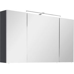 Spiegelschrank Optifit "Ava", grau (anthrazit glanz), B:109cm H:68cm T:17,5cm, Schr&auml;nke, Spiegelschrank, mit LED Beleuchtung
