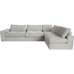 Ecksofa Alina "Sandy", grau (hellgrau gct 9), B:276cm T:226cm, Cord GCT (92% Polyester, 8% Nylon), Sofas, Ecksofa, mit losen Sitz und R&uuml;ckenkissen, in modernem Cordstoff