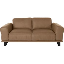 2-Sitzer W.Schillig "montanaa", braun (fango z69), B:192cm H:78cm T:94cm, Sofas, 2-Sitzer, mit Metallkufen in Schwarz pulverbeschichtet, Breite 192 cm
