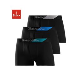 Boxer Bench. "Boxershorts f&uuml;r Herren", Herren, Gr. XL, 3 Stk., schwarz, Jersey, Obermaterial: 90% Baumwolle, 10% Elasthan (LYCRA), unifarben, Unterhosen Boxer, Unterhosen mit modischem Streifen im Webbund, Topseller