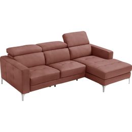 Ecksofa Egoitaliano "Matt, erstklassiger Sitzkomfort, aufwendige Detailverarbeitung, L-Form", braun (cedar wood), B:247cm H:100cm, Sofas, Ecksofa, mit verstellbaren Kopfteilen zum Relaxen
