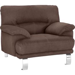 Sessel Trendmanufaktur "Cecilia II, Loungesessel in italienischem Design", braun, B:112cm H:87cm T:89cm, Microfaser Vintage (100% Polyester);Struktur (100% Polyester);Struktur fein (100% Polyester), Sessel, Sessel, breite und bequeme Armlehnen