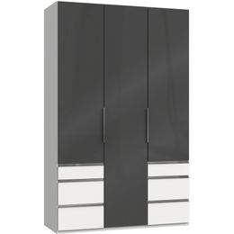 Kleiderschrank wimex "Level by fresh to go", wei&szlig; (wei&szlig;, grauglas), B:150cm H:236cm T:58cm, Schr&auml;nke, Kleiderschrank, mit vollfl&auml;chigen Glast&uuml;ren
