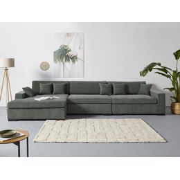 Sofa-Eckelement Home Affaire "Skara XXL L-Form", grau, B:400cm H:86cm T:190cm, 100% Polyester, Polsterelemente, Sofa-Eckelement, Lounge-Sofa XXL mit Federkern-Polsterung, in vielen Bezugsvarianten
