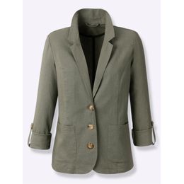 Jackenblazer Inspirationen "Blazer", Damen, Gr. 36, khaki, 55% Leinen, 45% Viskose, Blazer Jackenblazer