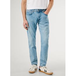 Regular-fit-Jeans Pepe Jeans "STANLEY", Herren, Gr. 30, L&auml;nge 32, blau (light used wiser), Denim/Jeans, Obermaterial: 89% Baumwolle, 10% Polyester, 1% Elasthan, regular fit lang, Jeans Regular-fit-Jeans