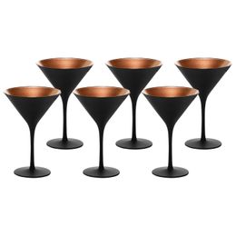 Cocktailglas ST&Ouml;LZLE "Cocktailschalen Elements 240 ml 6er Set", bunt (schwarz, bronze), Glas, Trinkgef&auml;&szlig;e, Cocktailglas