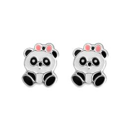 Paar Ohrstecker Firetti "Schmuck Geschenk Silber 925 Ohrschmuck Pandab&auml;r", schwarz (silberfarben, rosa, wei&szlig;, schwarz), Ohrringe, M&auml;dchen, Silber 925 (Sterlingsilber), Paar Ohrstecker