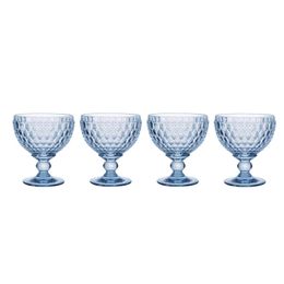 Villeroy & Boch Sektglas VILLEROY & BOCH "Sektschalen Boston Coloured 398 ml 4er Set", blau, 4 tlg., Glas, Trinkgef&auml;&szlig;e, Sektglas