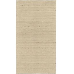 Wollteppich Dekowe "Lindsay", beige (natur), B:120cm H:12mm L:170cm, Wolle, Teppiche, Wollteppich, Handweb Teppich, Kurzflor, reine Wolle, handgewebt
