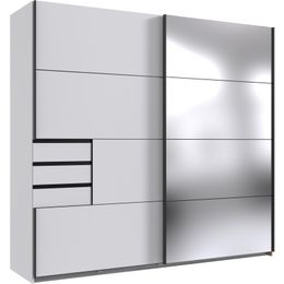 Schwebet&uuml;renschrank wimex "Saigon", schwarz (wei&szlig;, schwarz), B:225cm H:208cm T:64cm, Holzwerkstoff, Schr&auml;nke, Schwebet&uuml;renschrank, mit Spiegelt&uuml;r, 2 T&uuml;ren, 225cm breit